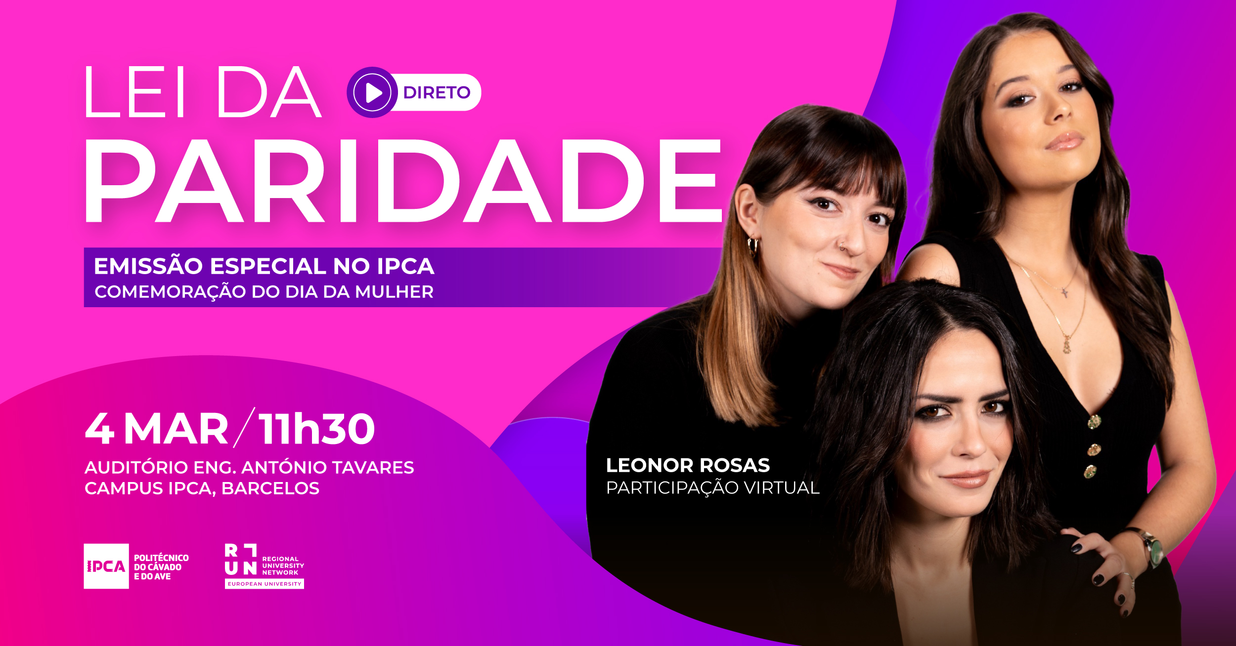 Podcast "Lei da Paridade" vai ser gravado ao vivo em Barcelos